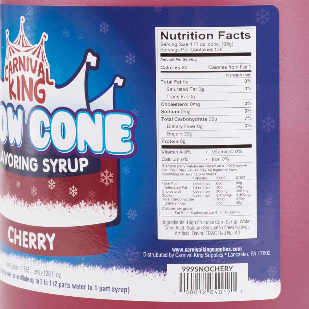 Carnival King 1 Gallon Cherry Snow Cone Syrup